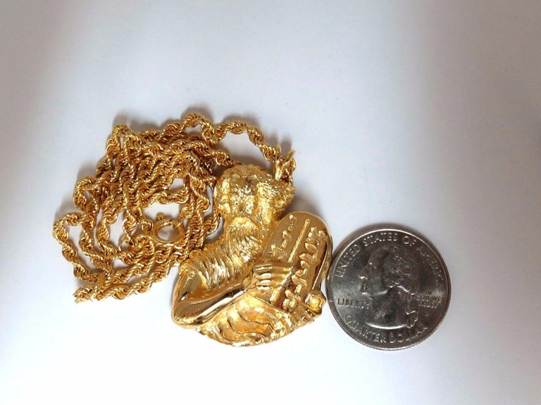 Spiritual Holy Moses 3D Pendant Rope Chain 14 Karat For Sale at 1stDibs ...