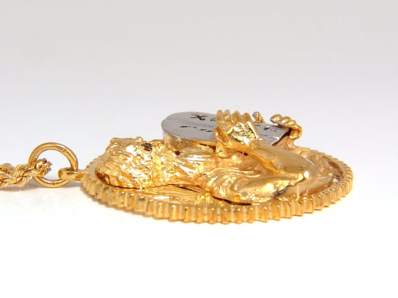 Spiritual Holy Moses Bible Sinai Sun Ray 3D Pendant Rope Chain 14 Karat ...