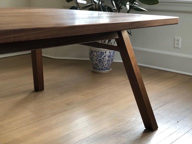 Splayed Leg Dining Table in Quartersawn Walnut For Sale at 1stdibs