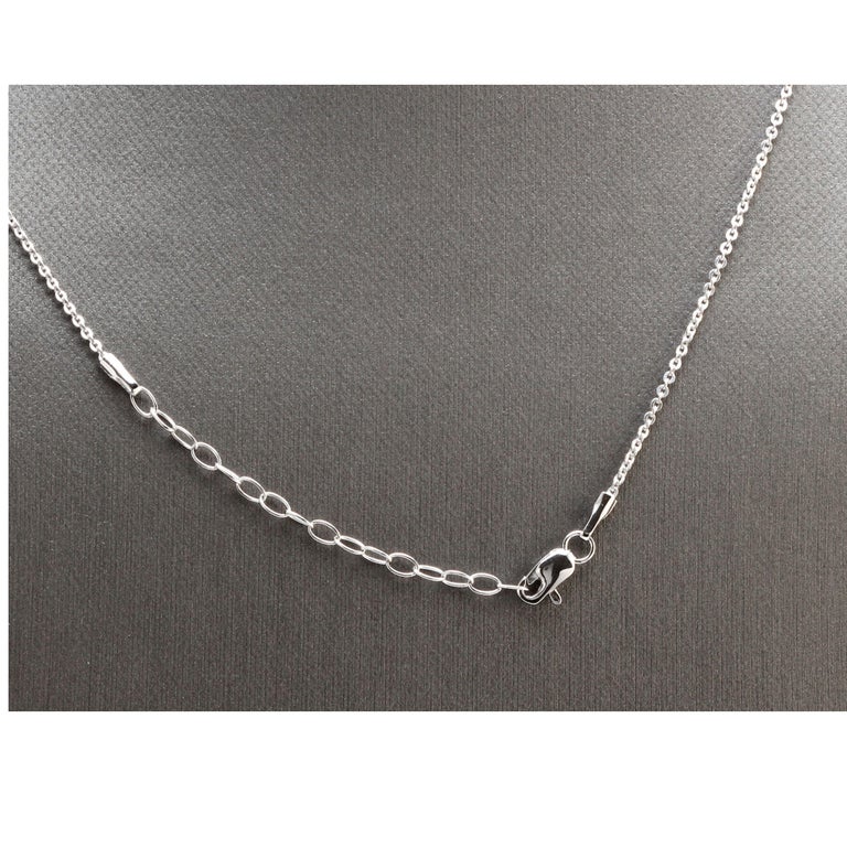 14k Solid White Gold Infinity Necklace with Natural Diamond Accent and ...