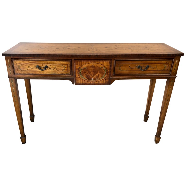 Splendid Adam Style Rectangular Hand Painted Console Table For Sale at ...