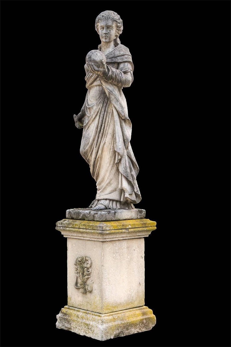 Splendid Italian Carved Large Stone Garden Sculpture Symbol of the ...