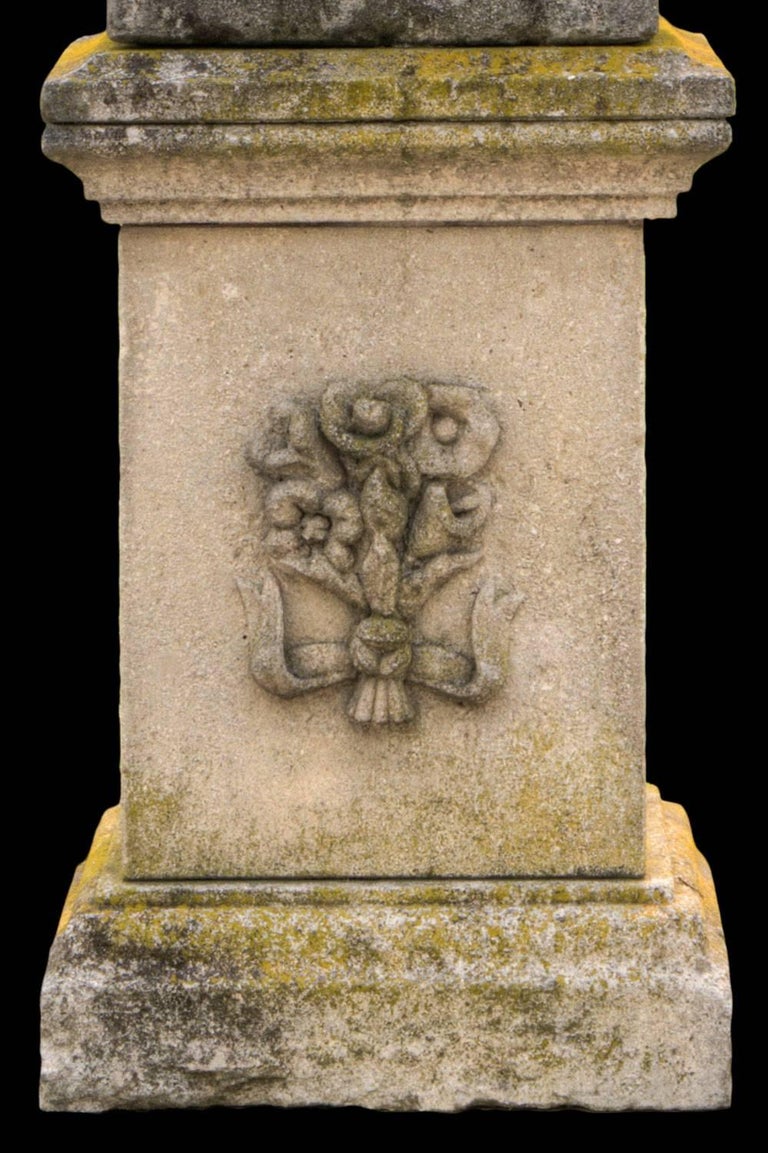 Splendid Italian Carved Large Stone Garden Sculpture Symbol of the ...