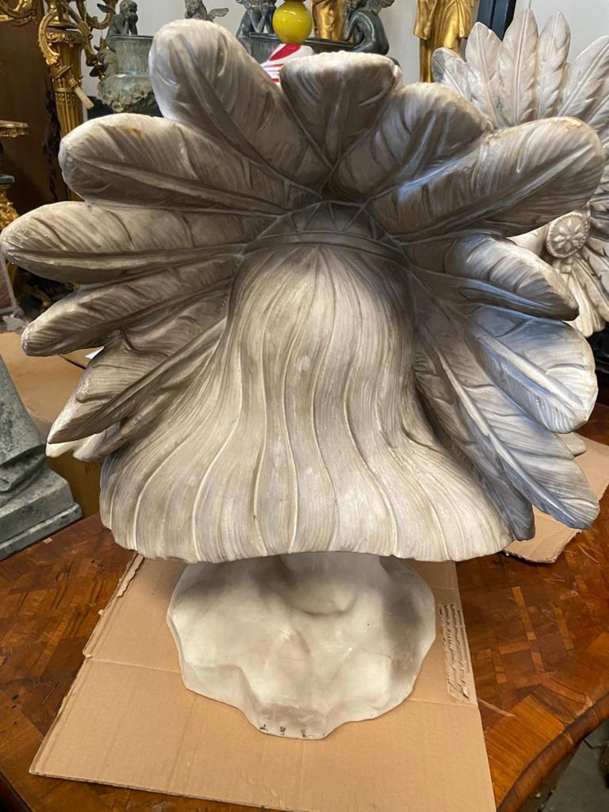 Splendid Italian Sculpture in Marble "American Indian", Early 20th ...