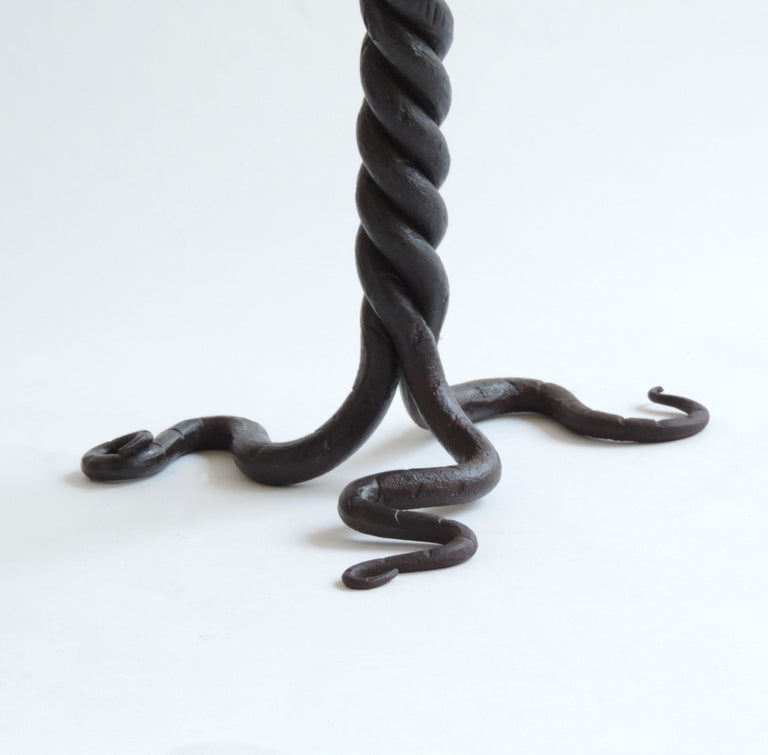 Splendid Italian Wrought Iron 'Snakes' Gueridon, 1950s at 1stDibs