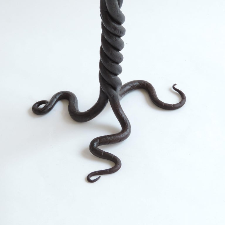 Splendid Italian Wrought Iron 'Snakes' Gueridon, 1950s at 1stDibs