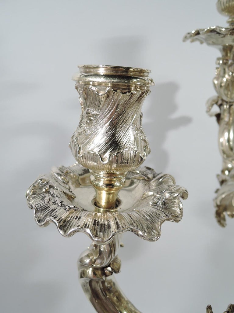 Splendid and Massive French Rococo Silver Gilt 9-Light Candelabra For ...
