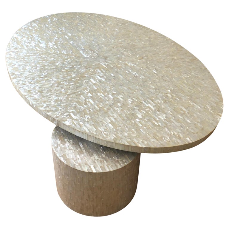 Splendid unique Memphis style mother of pearl coffee table For Sale at ...