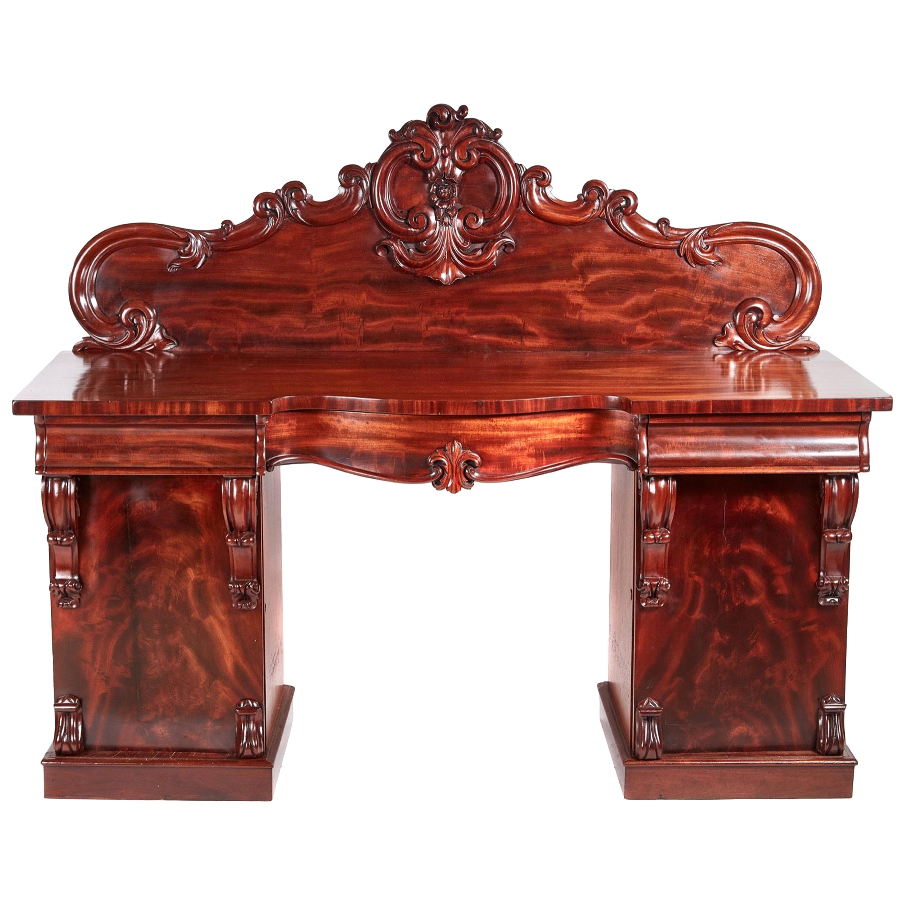 Large Quality Antique Carved Mahogany Sideboard by Maples For Sale at ...