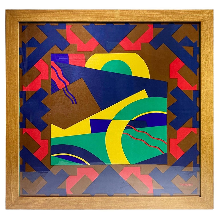 Splendid “TORRENTE” Decorative Framed Silk Scarf from Paris France For ...