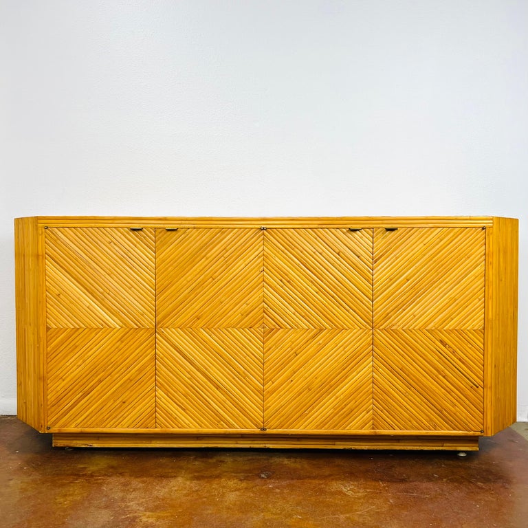 Split Bamboo Sideboard / Credenza at 1stDibs