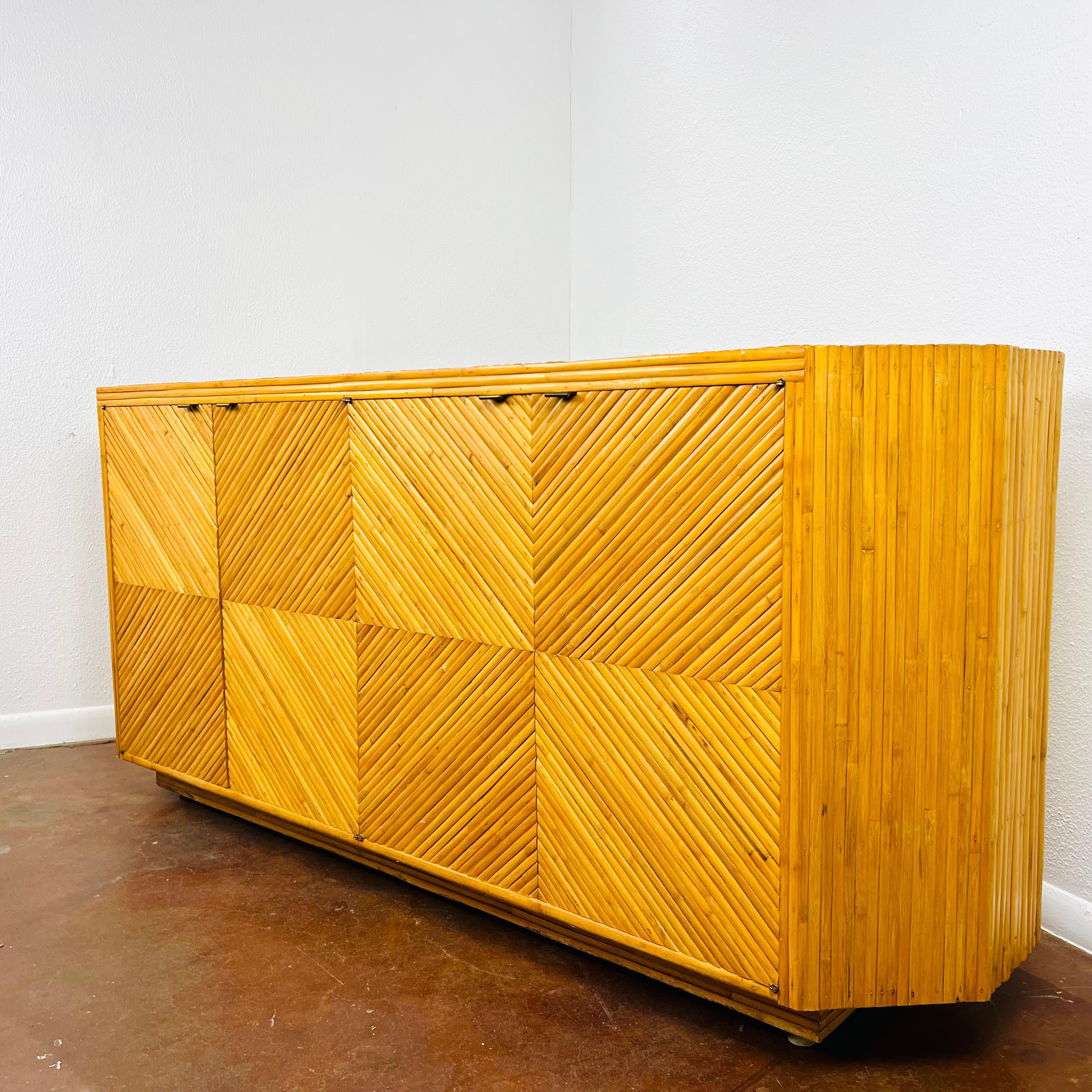 Split Bamboo Sideboard / Credenza at 1stDibs