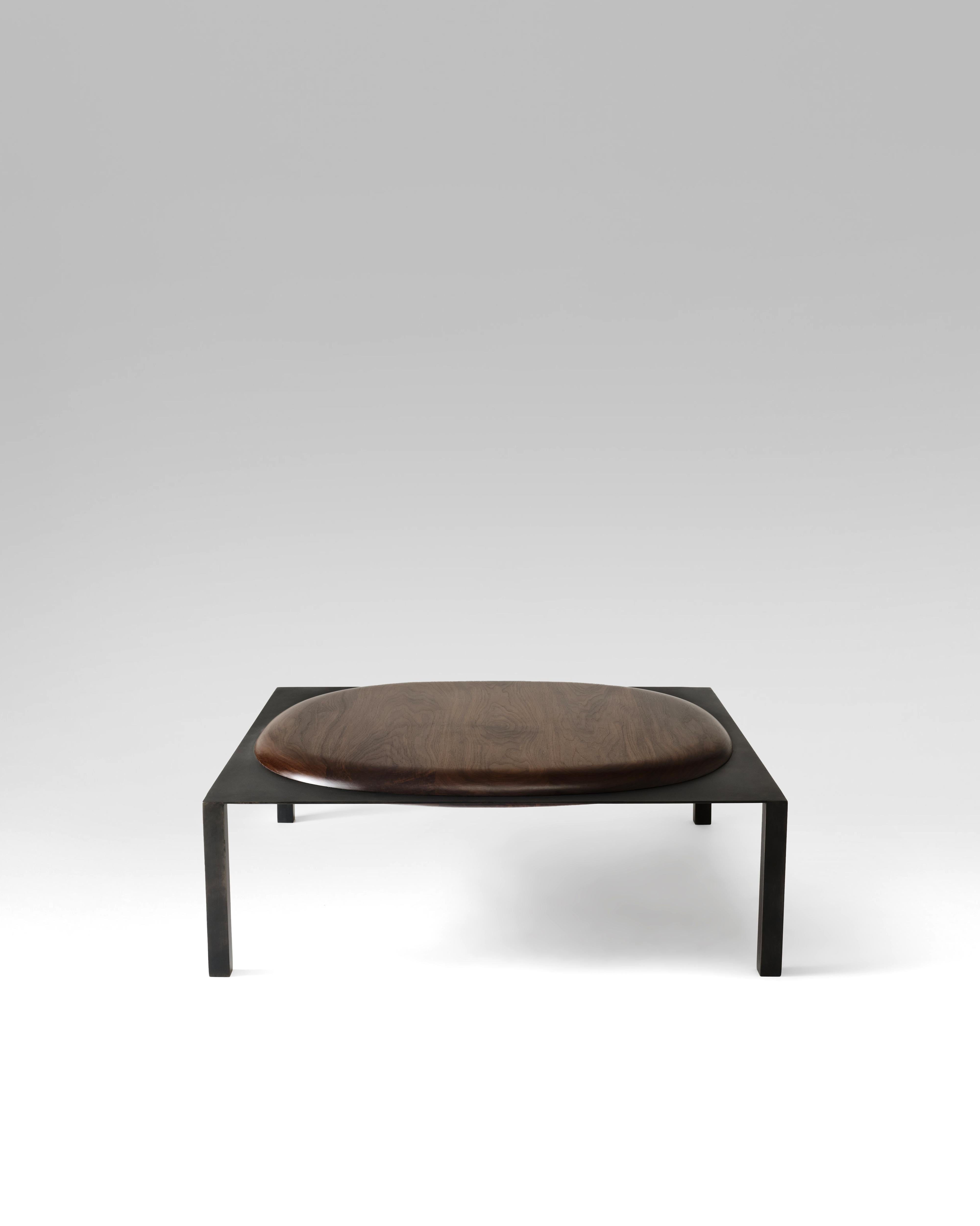 Split Coffee Table, in Walnut and Blackened Steel by Estudio Persona ...