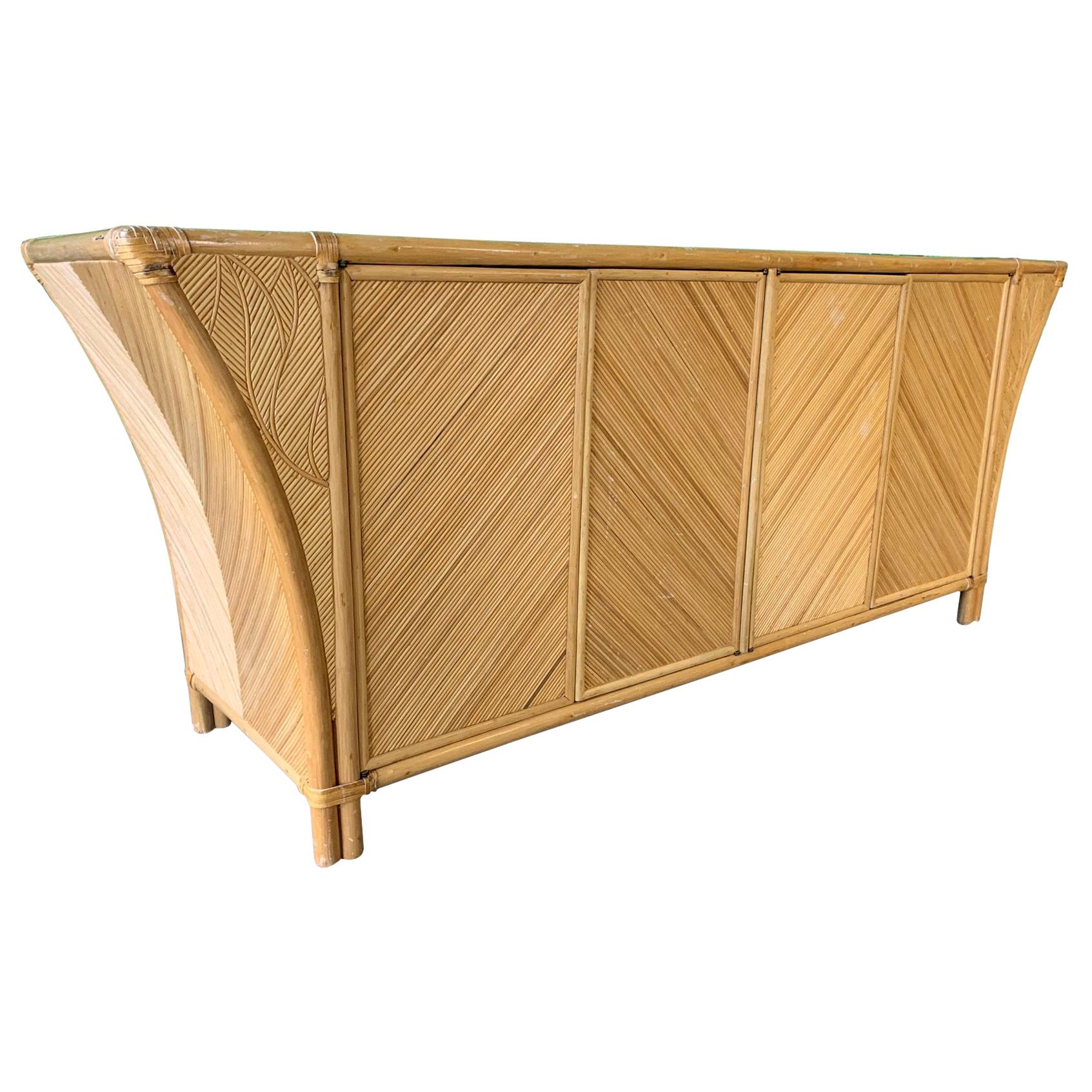 Split Pencil Reed Sculptural Credenza at 1stDibs