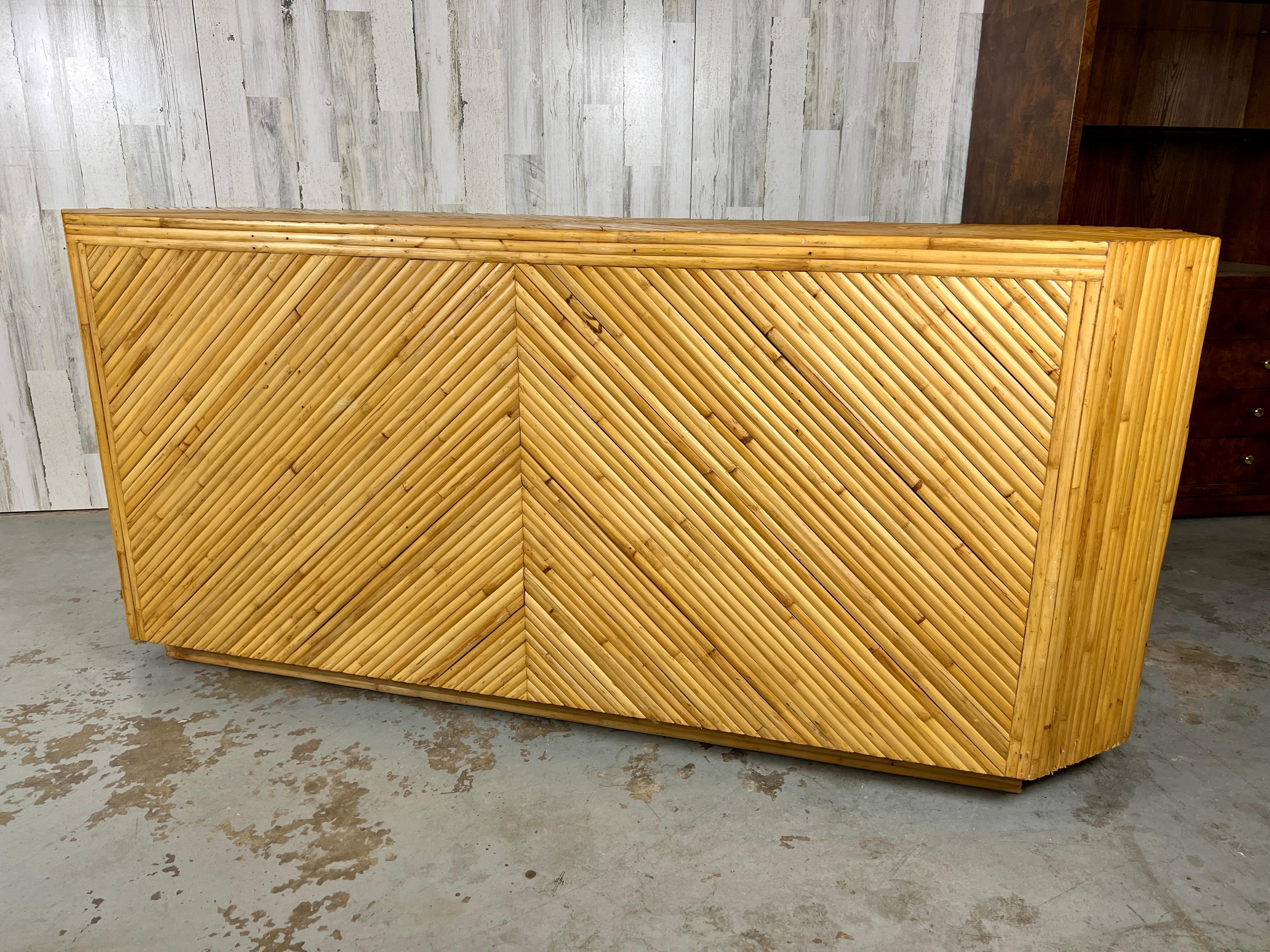 Split Reed Bamboo Dresser at 1stDibs