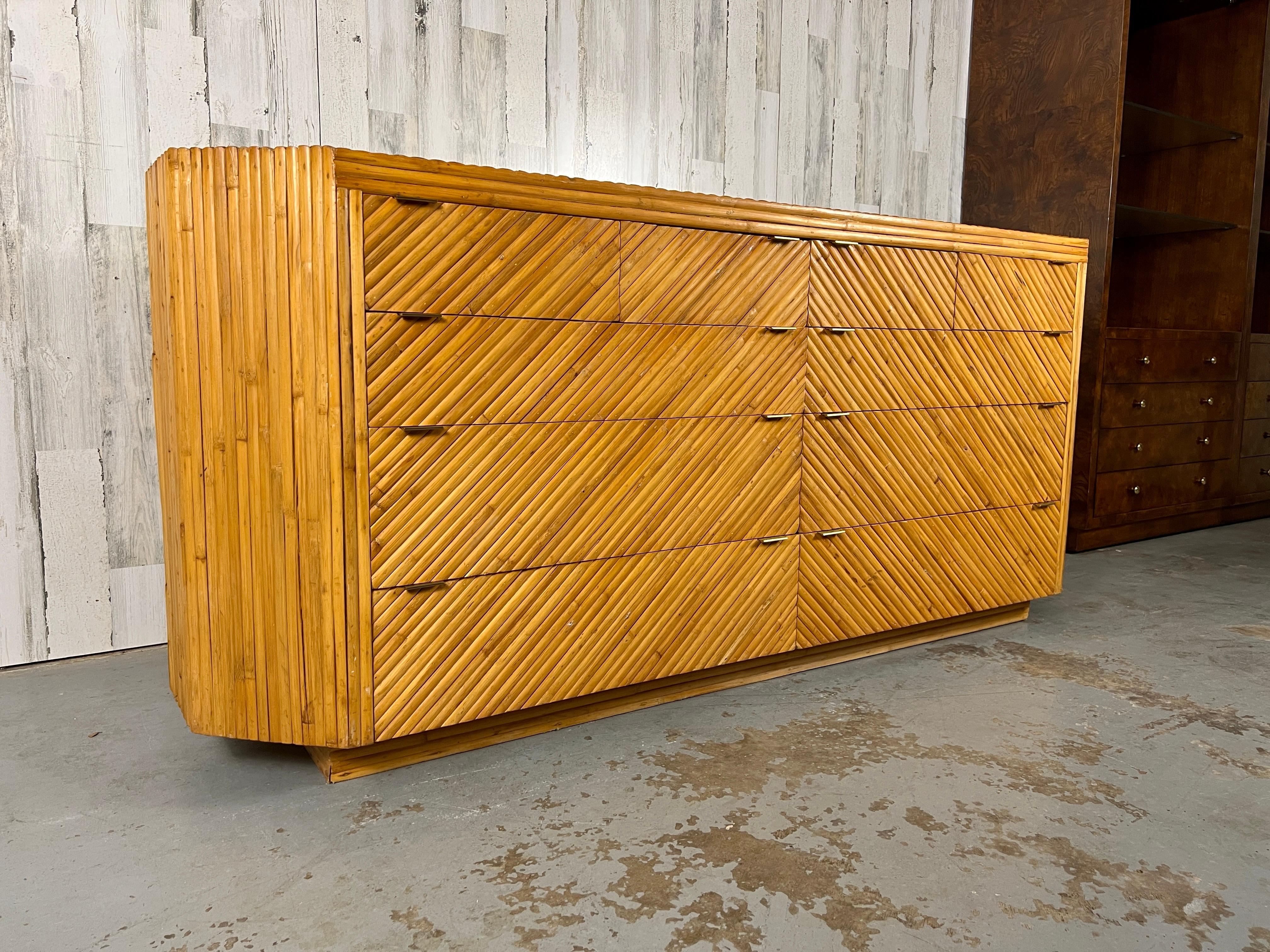 Split Reed Bamboo Dresser at 1stDibs