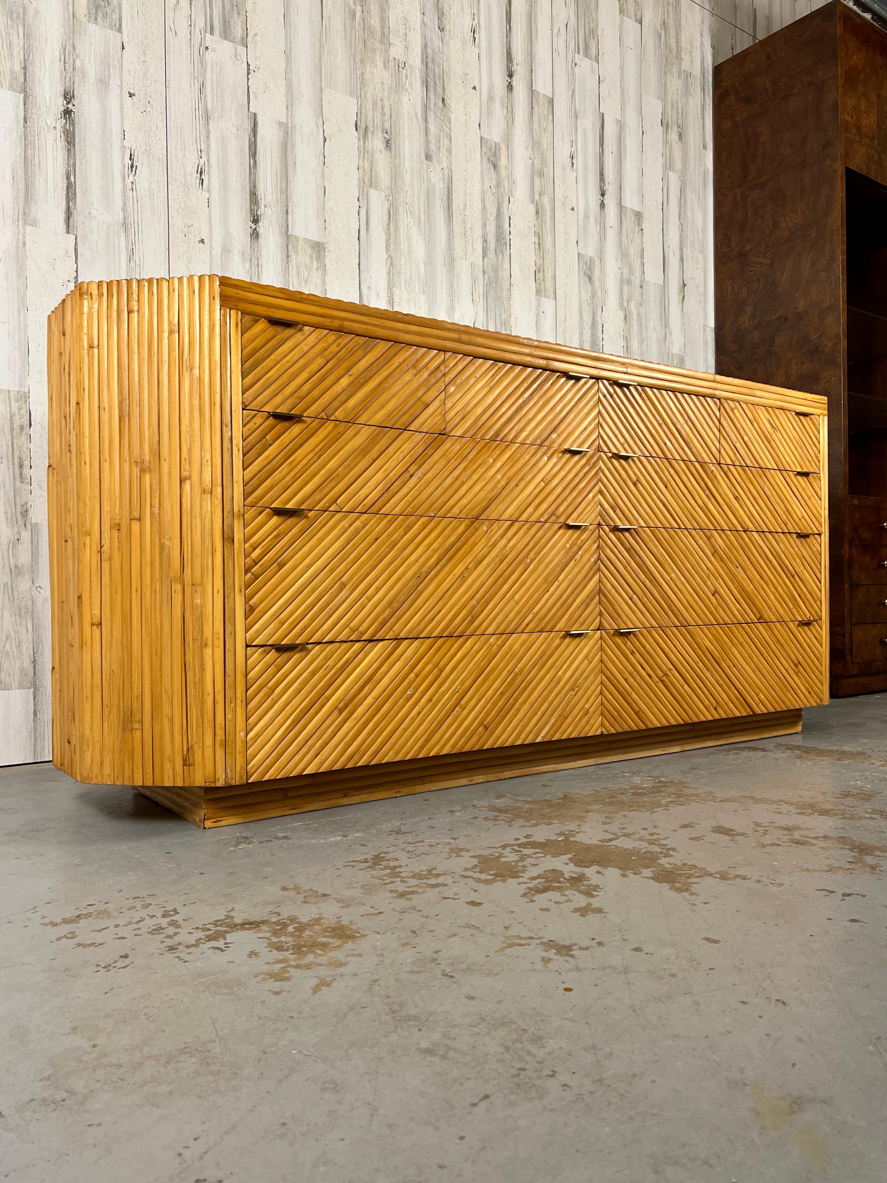Split Reed Bamboo Dresser at 1stDibs