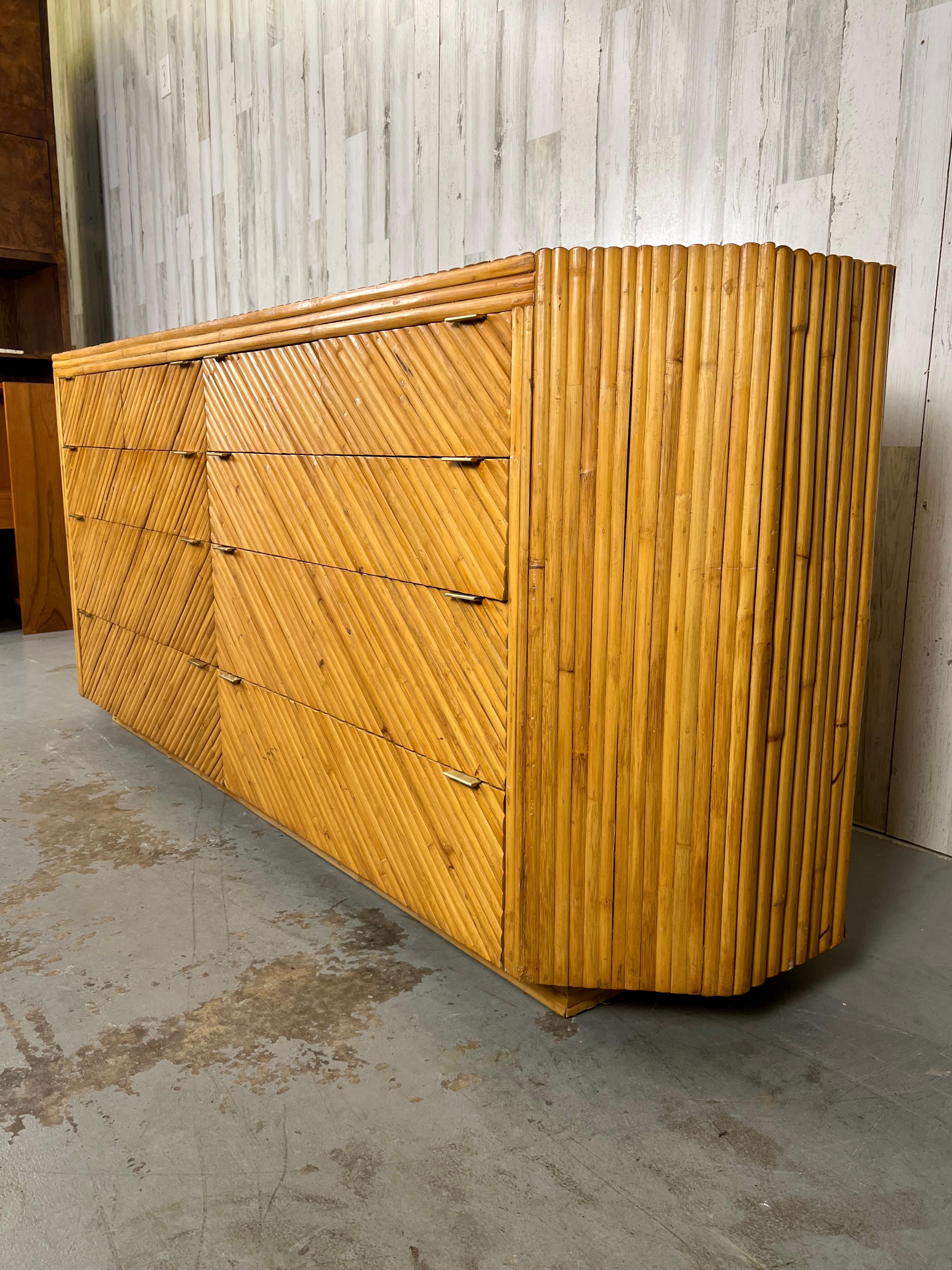 Split Reed Bamboo Dresser at 1stDibs