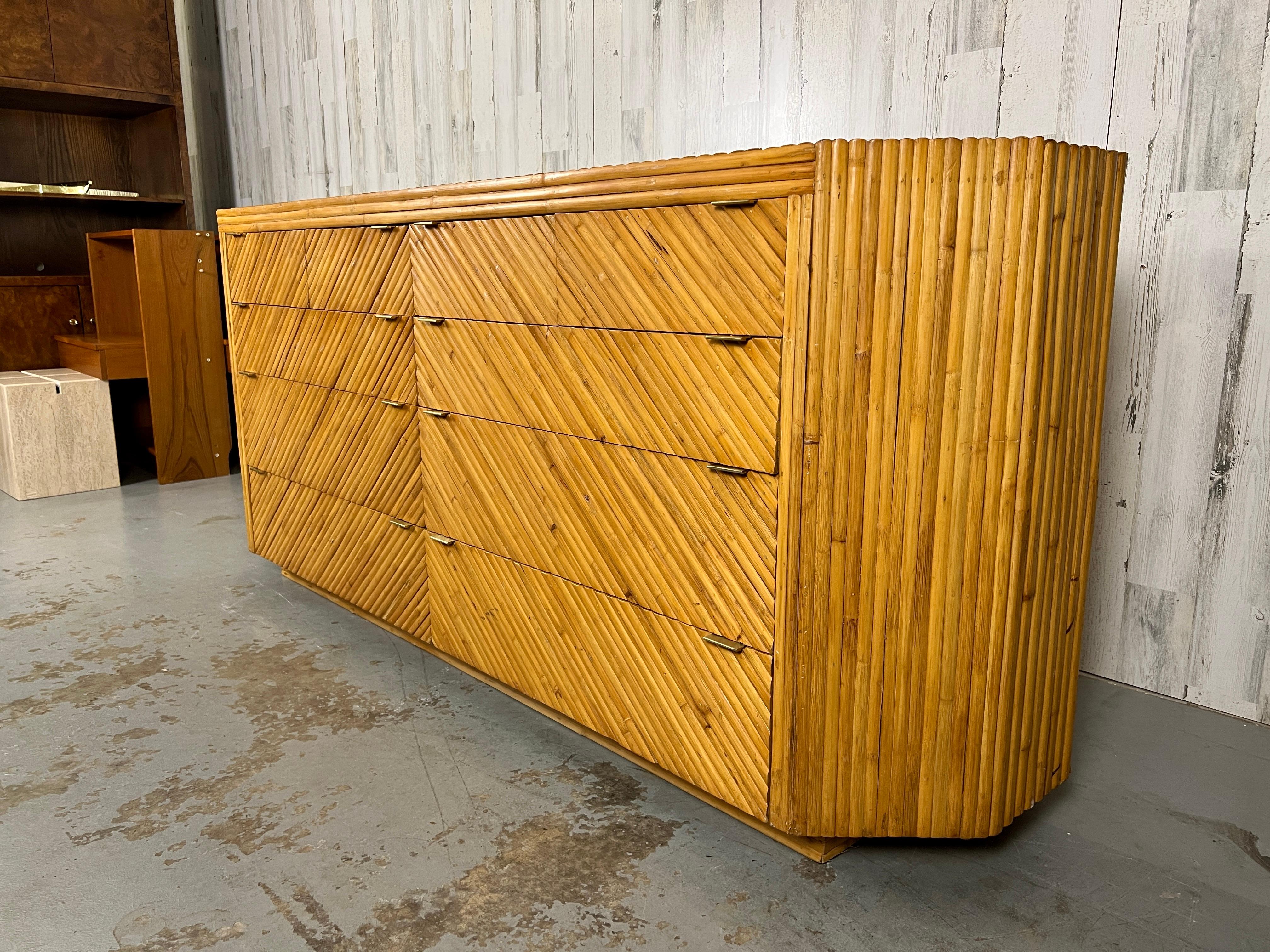 Split Reed Bamboo Dresser at 1stDibs