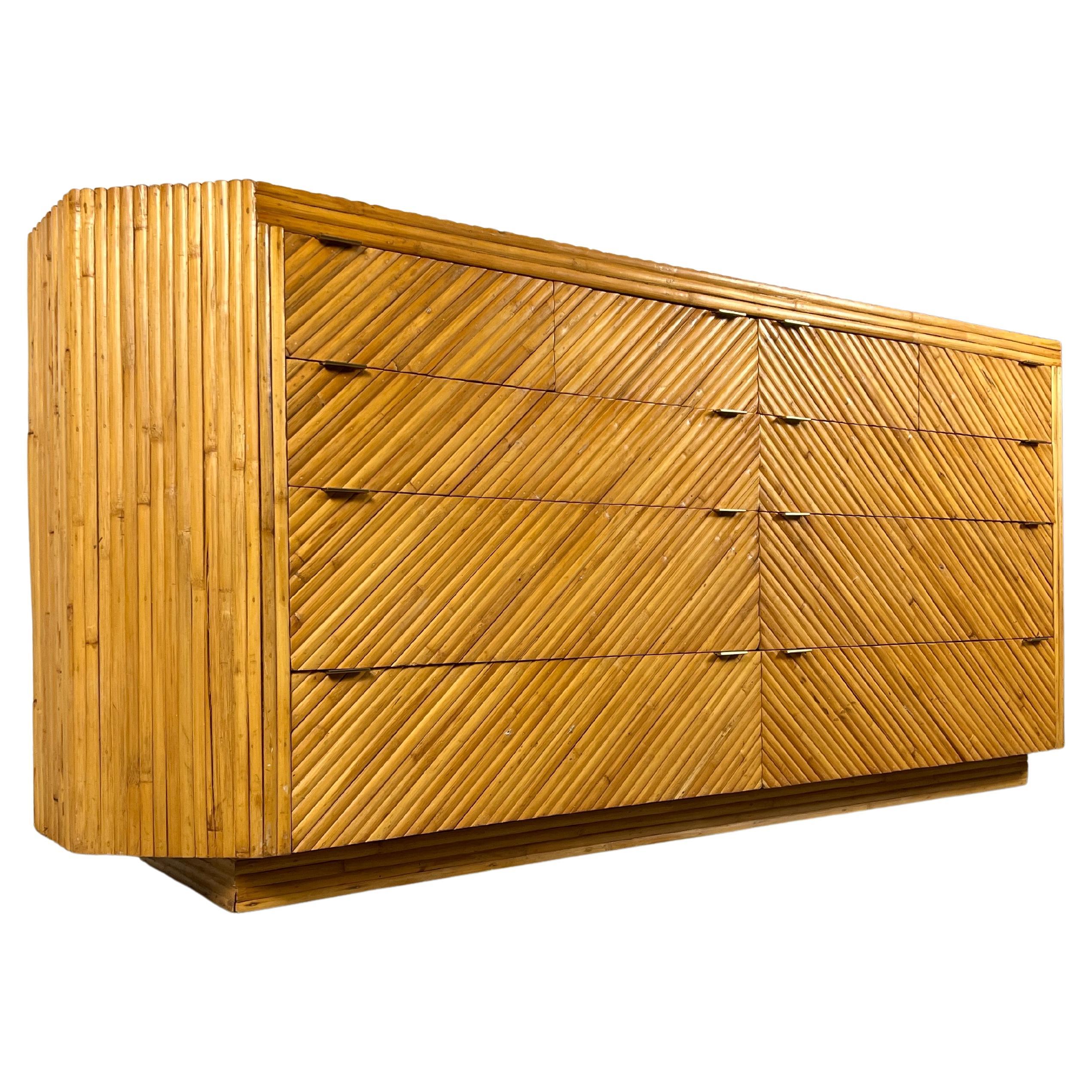 Vintage Ficks Reed Faux Bamboo Dresser at 1stDibs