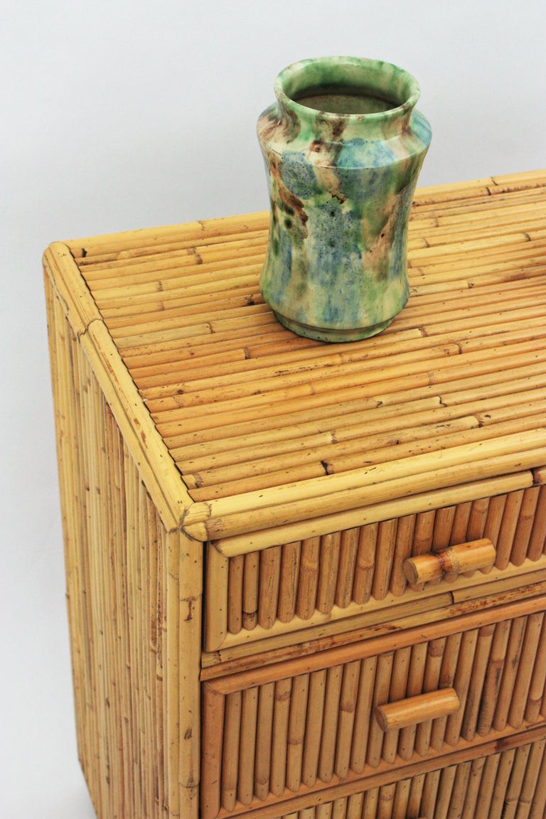 Split Reed Bamboo Rattan Chest of Drawers / Commode, 1970s For Sale at ...