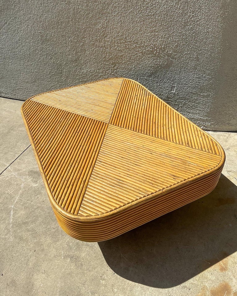 Split Reed Bamboo Stepped Coffee Table For Sale at 1stDibs