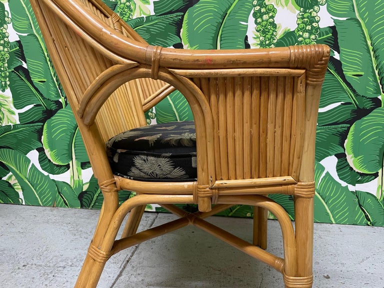 Split Reed Rattan Dining Chairs, Set of 6 For Sale at 1stDibs