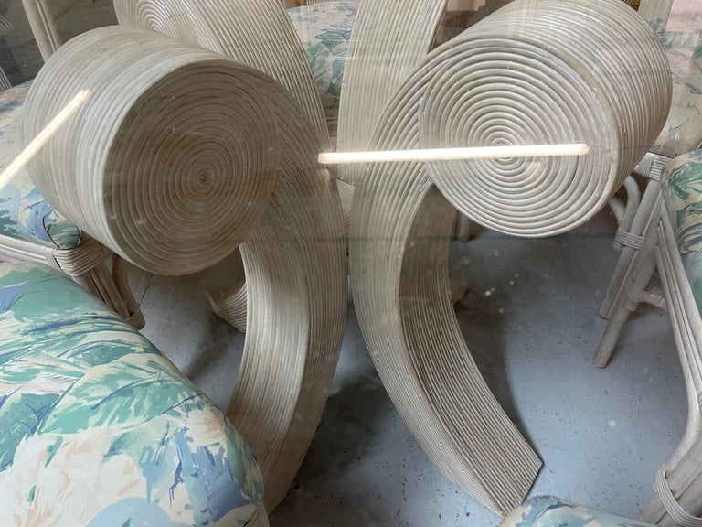 Split Reed Rattan Dining Set in the Manner of Betty Cobonpue For Sale ...