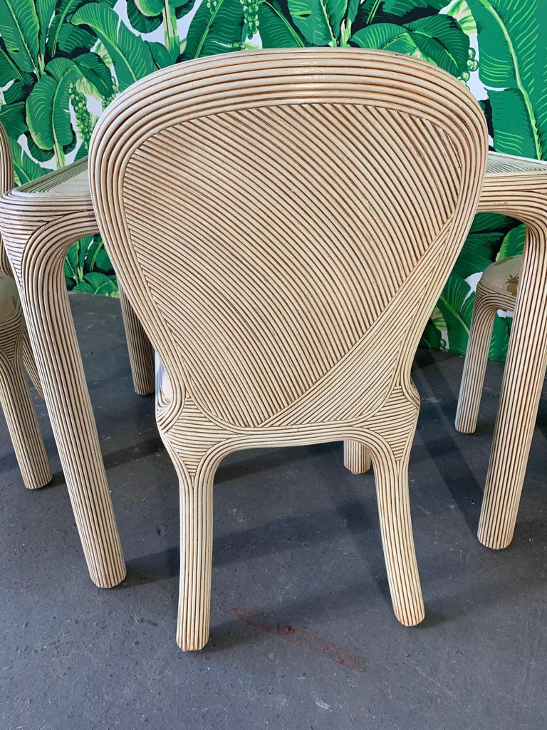 Split Reed Rattan Dining Table and 4 Chairs Set at 1stDibs