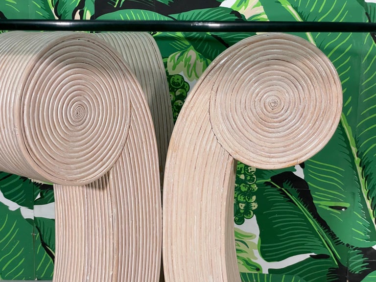 Split Reed Rattan End Table in the Manner of Betty Cobonpue For Sale at ...