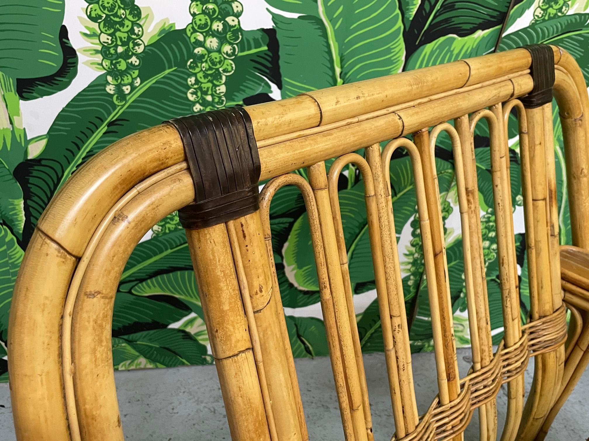 Split Reed Rattan Large Club Chairs, a Pair at 1stDibs | reed chair