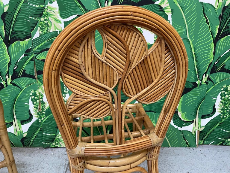 Split Reed Rattan Palm Tree Back Dining Chairs, Set of 6 at 1stDibs ...