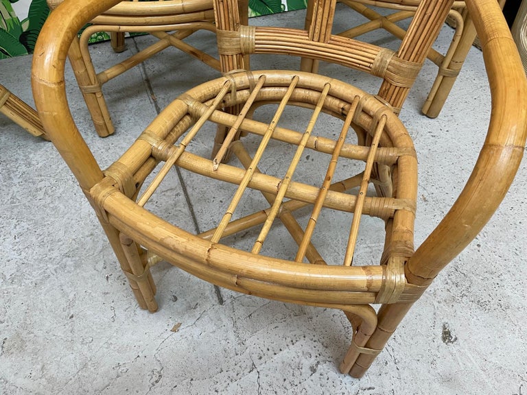 Split Reed Rattan Palm Tree Back Dining Chairs, Set of 6 at 1stDibs ...