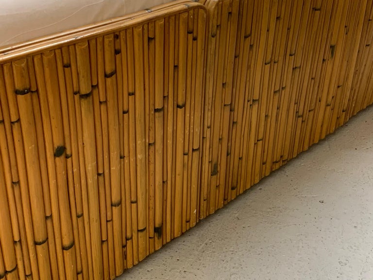 Split Reed Rattan Wrapped Sectional Sofa at 1stDibs