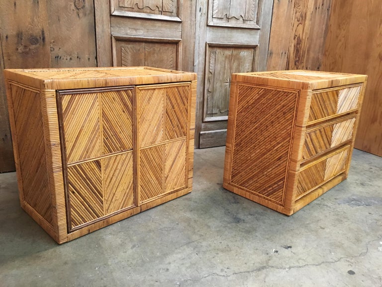 Split Reed with Cane Chest at 1stDibs