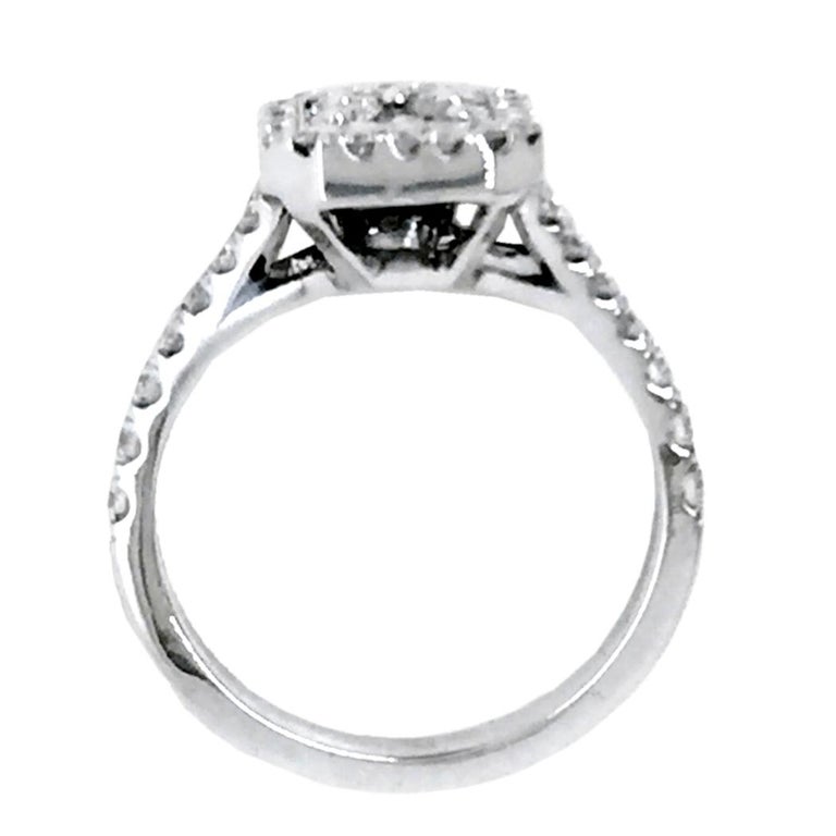 Split Shank Pave Set Diamond Engagement Ring with Halo and Cluster ...