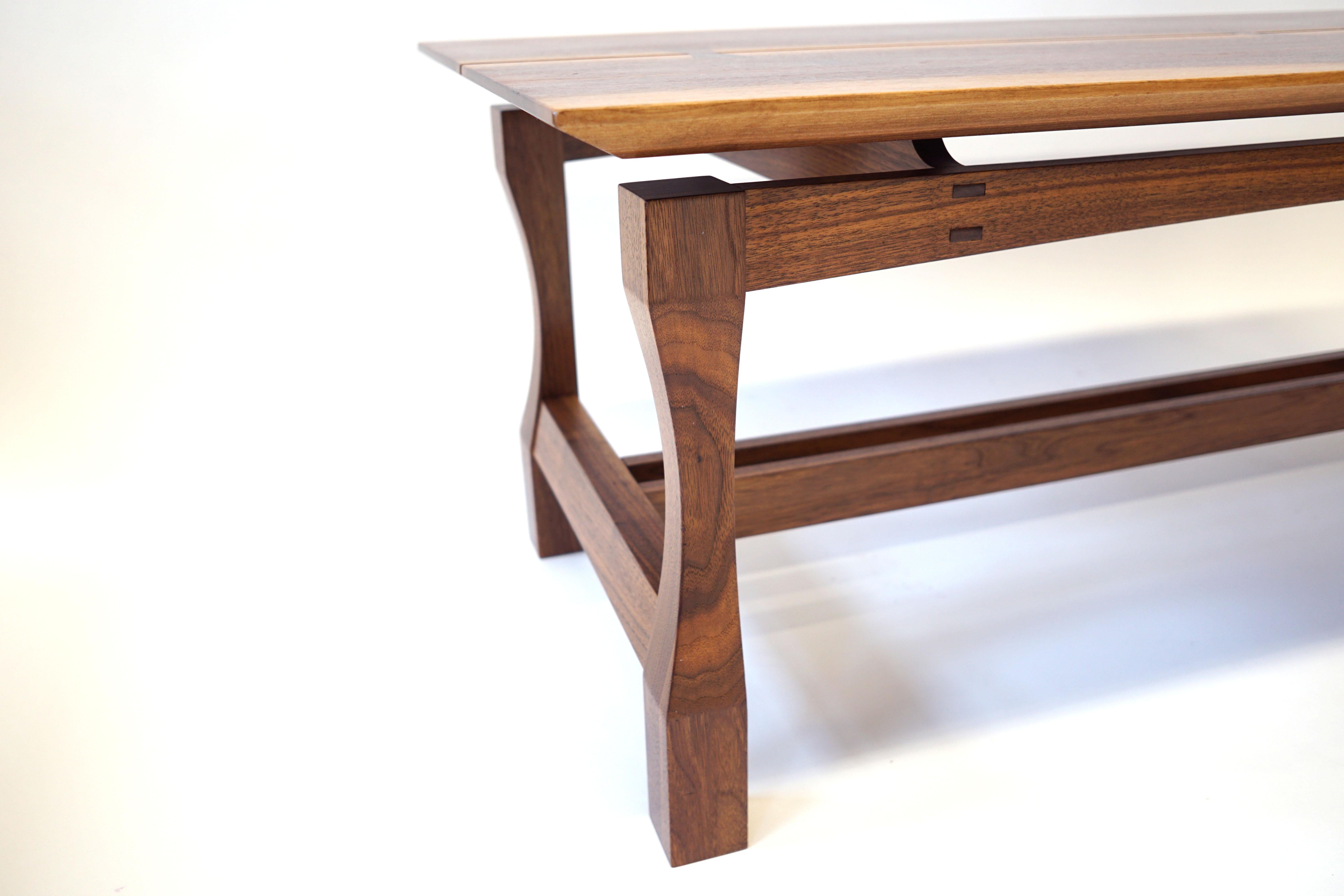 Split Top Walnut Coffee Table For Sale at 1stDibs