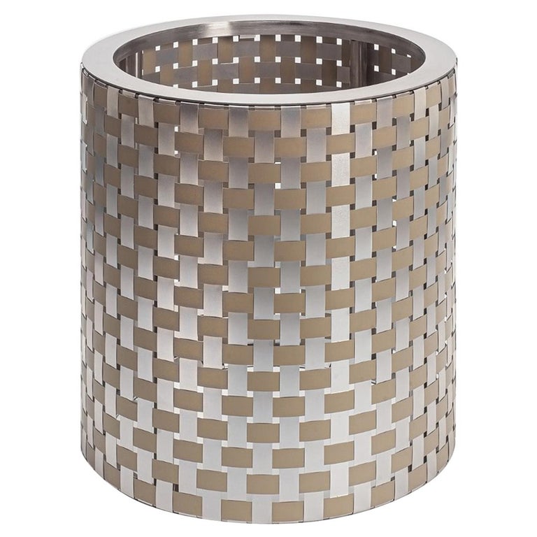 Splot4flowers Optical Gold Cachepot For Sale at 1stDibs