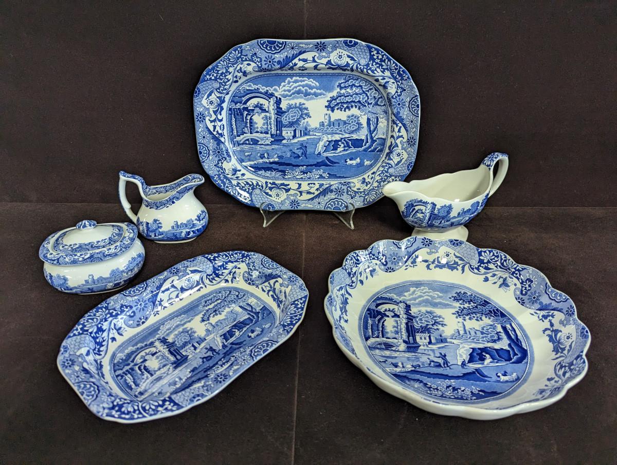 SPODE 52pc “Blue Italian” Dish Set For Sale at 1stDibs | spode blue ...