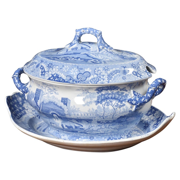 Spode Blue and White Tureen at 1stDibs