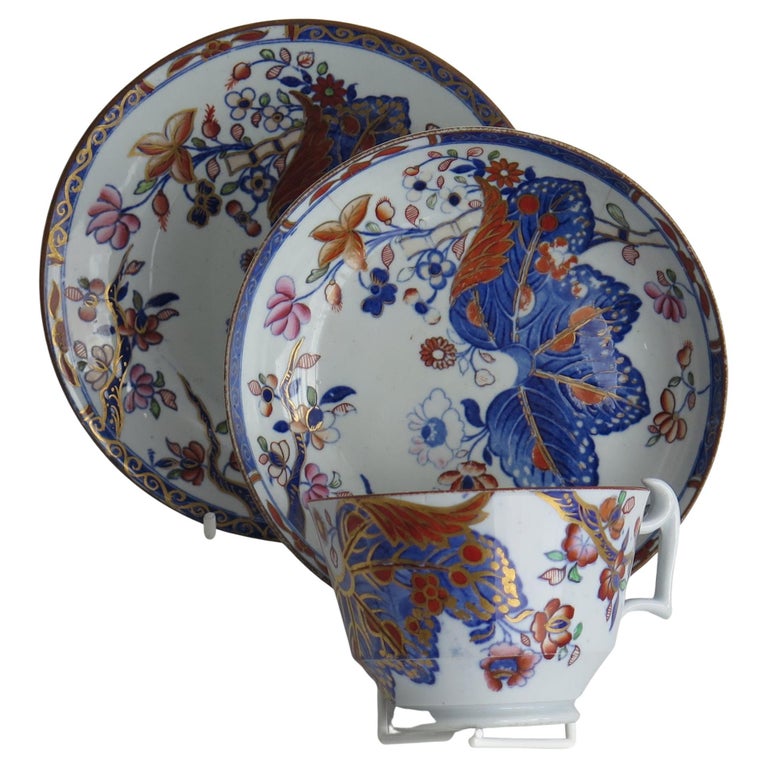 Spode and Copeland Stone China Trio in Tobacco Leaf Pattern No. 2061 ...