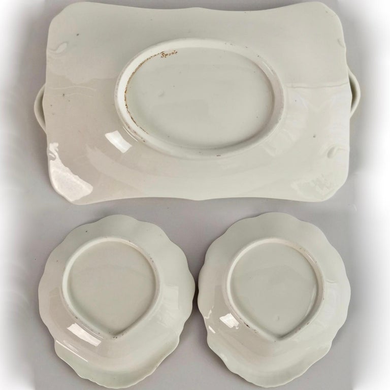 Spode Felspar Porcelain Dessert Service, Landscape Paintings, Regency ...