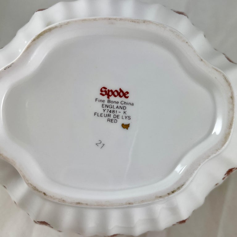 Spode Fleur de Lys Red and Gold Bone China Fluted Chelsea Tea Pot For ...