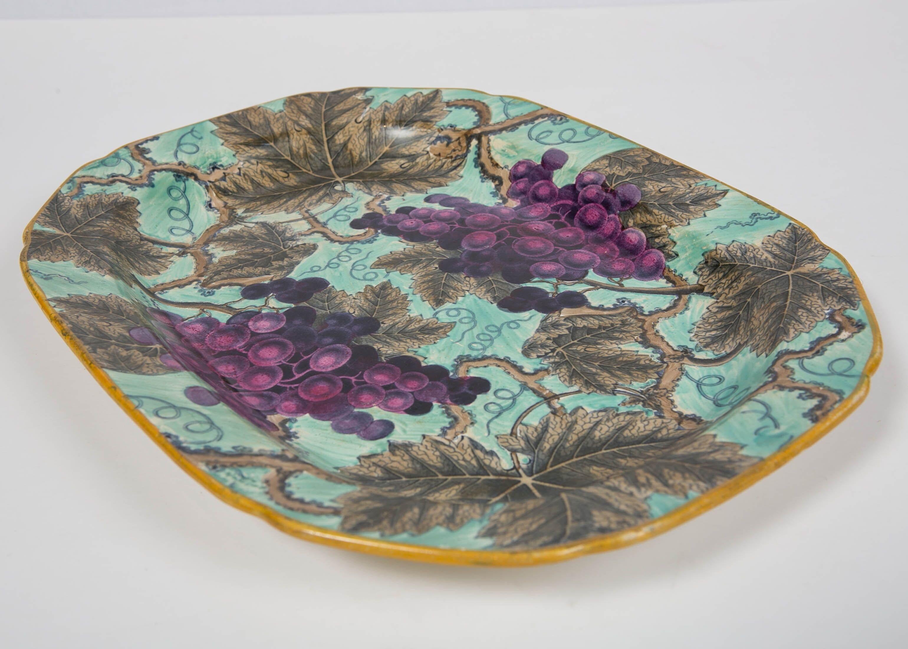 Spode Platter with Grapes Pattern Made in England, circa 1820 at 1stDibs