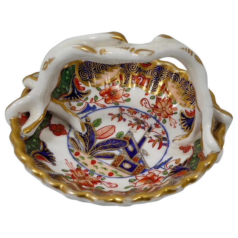 Spode Porcelain Miniature Basket, Imari Pattern, circa 1810 at 1stDibs