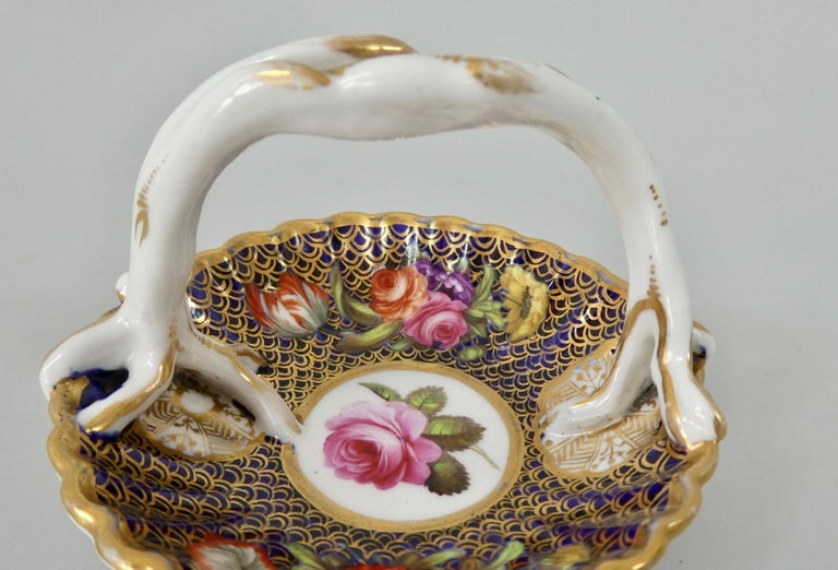 Spode Porcelain Miniature Basket, Pattern No. ‘1166’, circa 1810 at 1stDibs