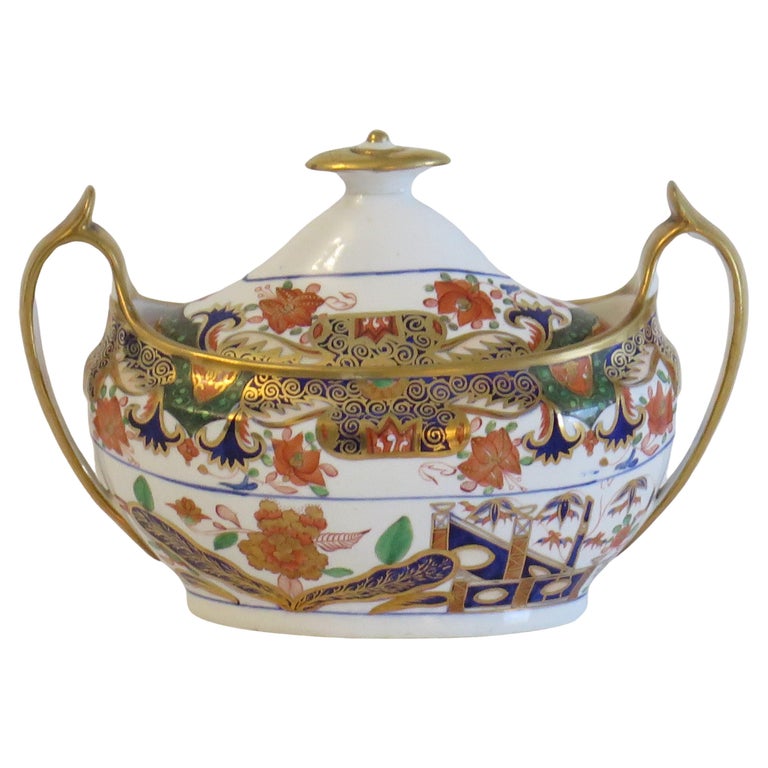 Spode Porcelain Sucrier Hand Painted and Gilded Pattern 967, circa 1810 ...