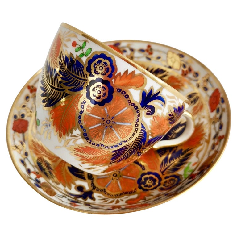 Spode Porcelain Teacup, Imari Pattern Originally New Hall, Regency, ca ...