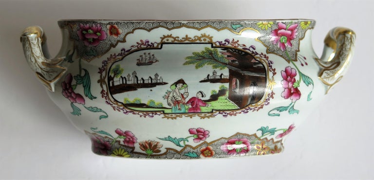 Spode Stone China Sauce Tureen and Stand in Ship Pattern 3067, circa ...