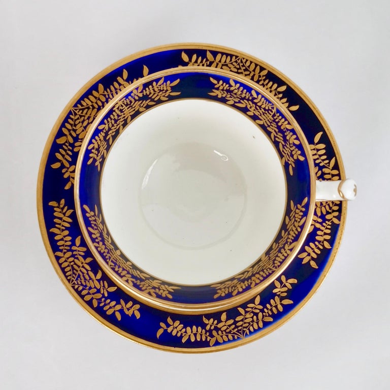 Spode Tea Service, Felspar Porcelain White and Cobalt Blue, Regency ...